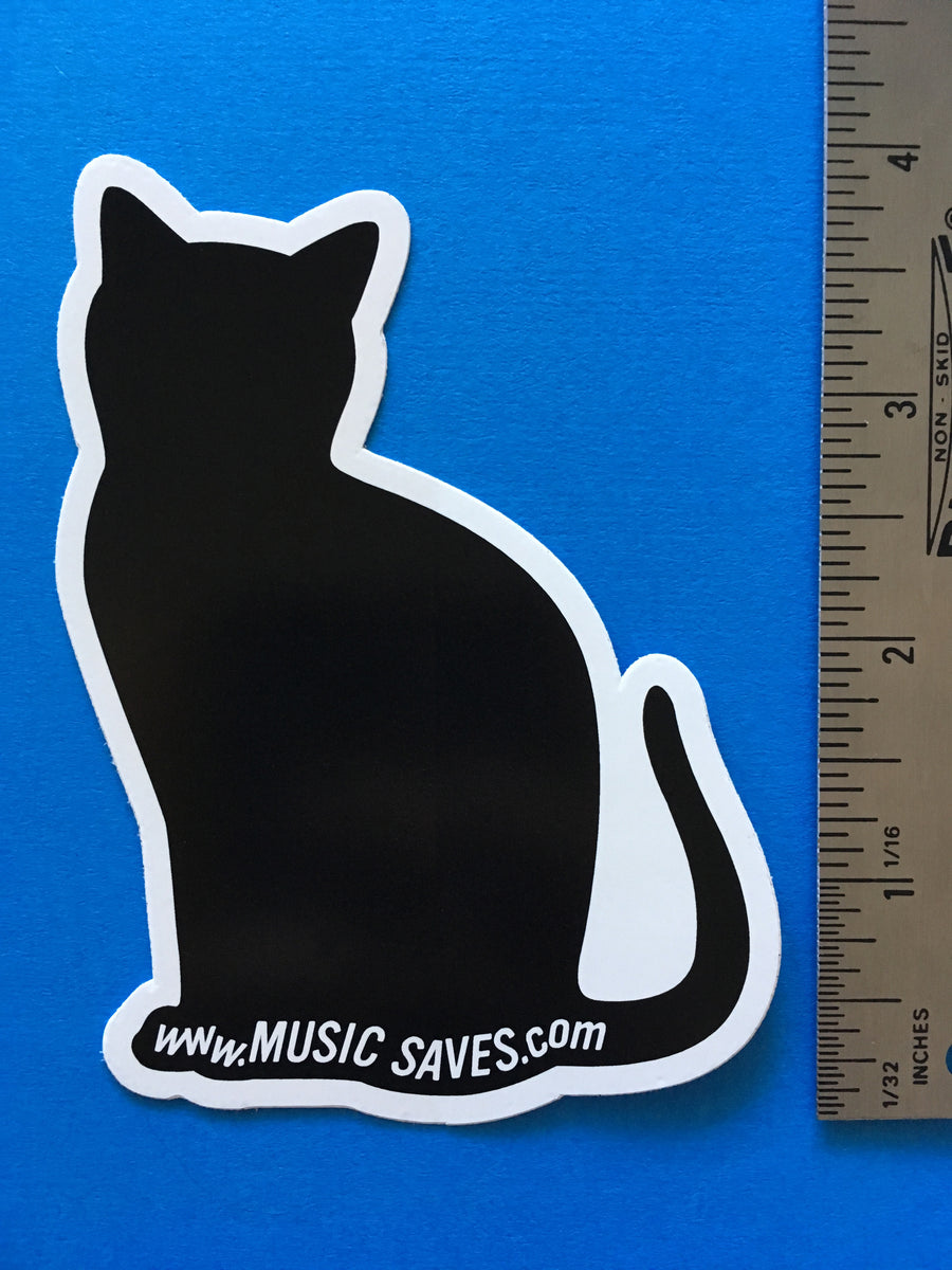 Vinyl cat die-cut stickers – MUSIC SAVES